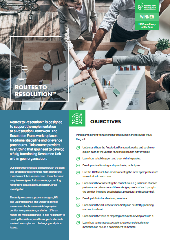 The Resolution Centre | Resolution Framework